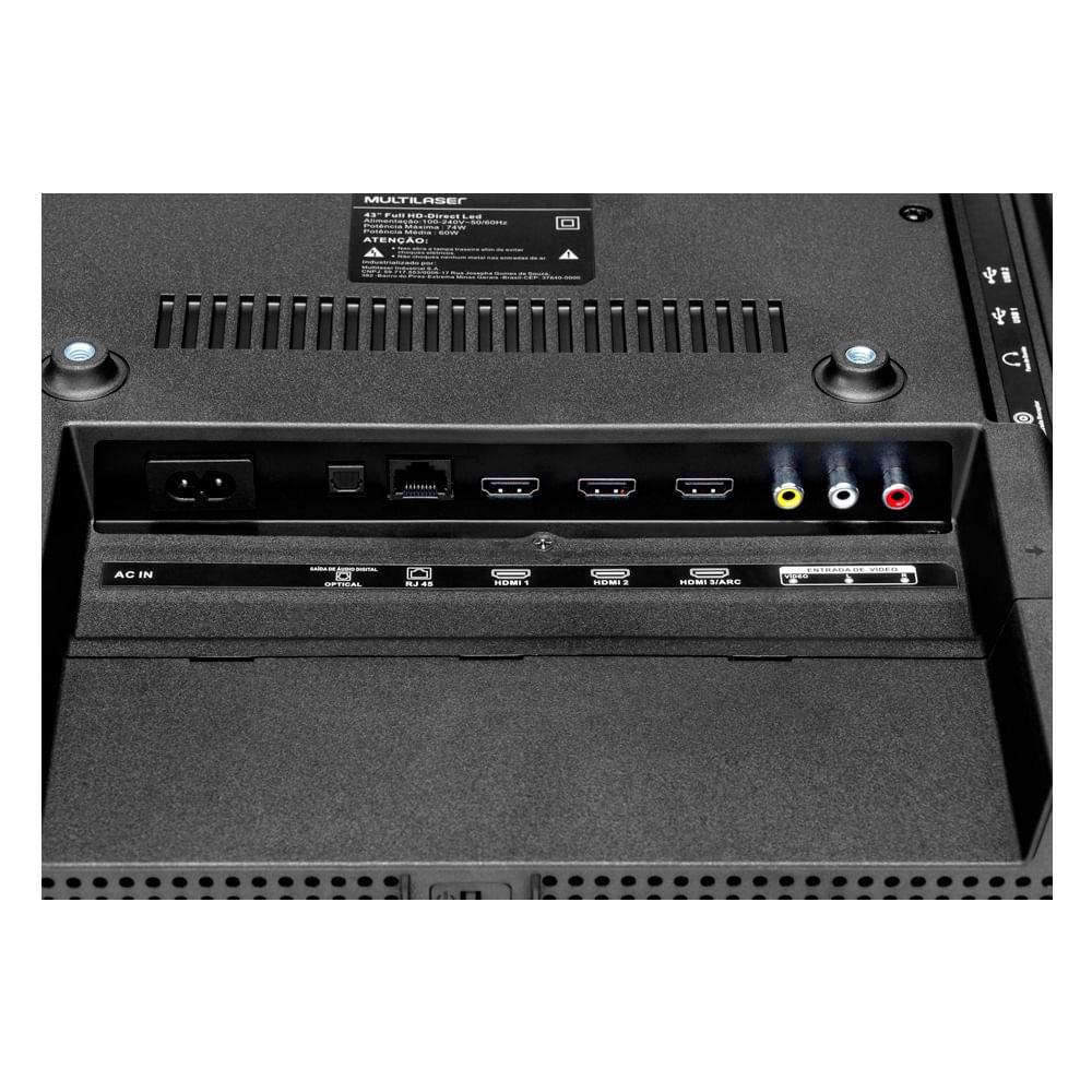 Tela 40 Pol. Full HD Com Função Smart E Wi-Fi Integrado Entradas HDMI ...